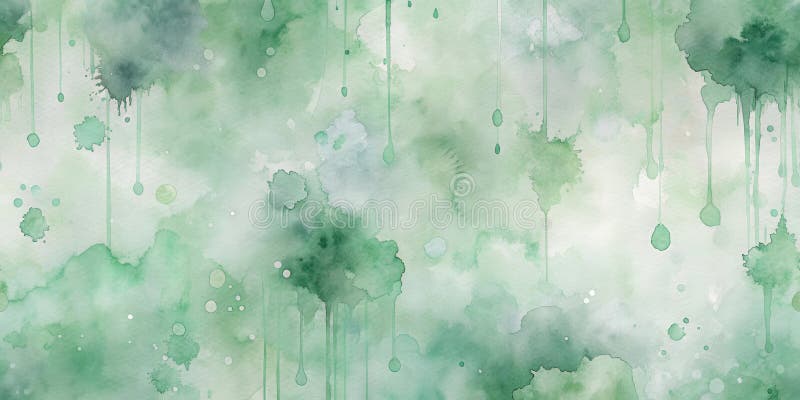 Abstract Green Watercolor Splashes and Drips Background Texture for ...