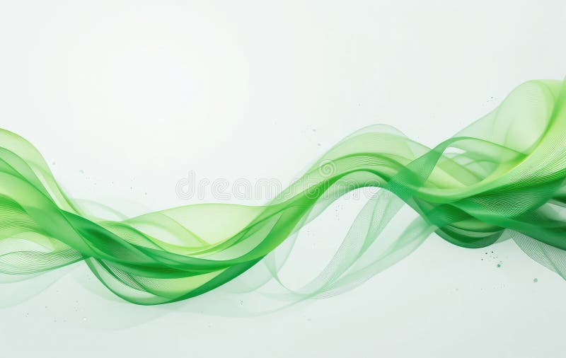 Abstract Green Wave Design on White Background for Fresh Concepts Stock ...