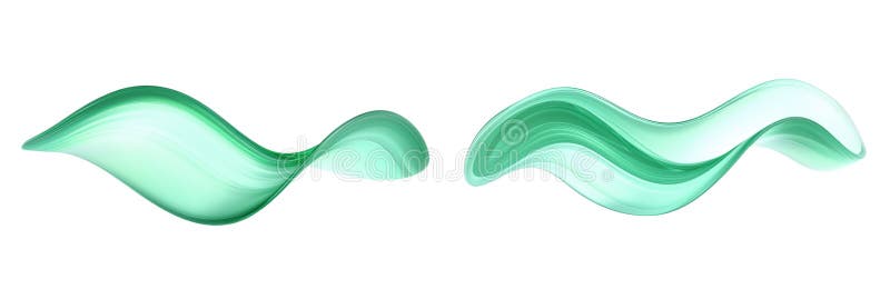 Abstract Green Wave Forms, Smooth Flowing Shapes, Modern Design ...