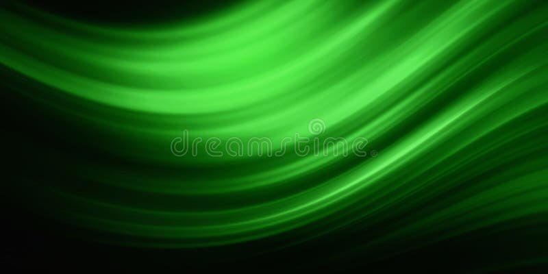 Abstract Green Wave Lines on Black Background, Soft Green Wave Stock ...