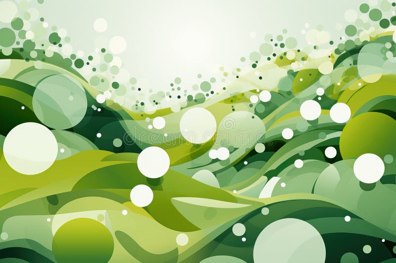 Abstract Green Wave Pattern with Bubbles. Stock Illustration ...