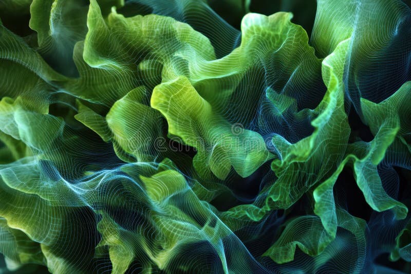Abstract Green Wave Pattern Creates a Mesmerizing Display of Natural ...