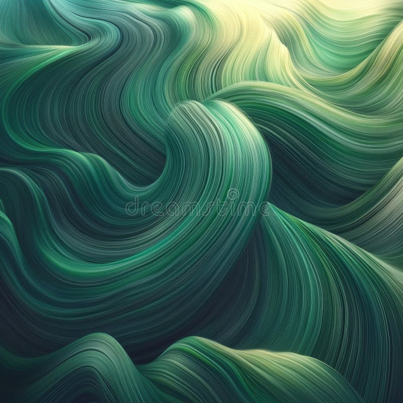 Abstract Green Wave Pattern with Flowing Lines and Organic Textures ...