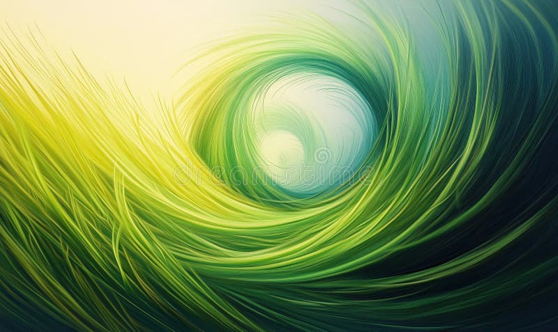 Abstract Green Wave Pattern, Swirling Grass-like Textures, Soft Light ...