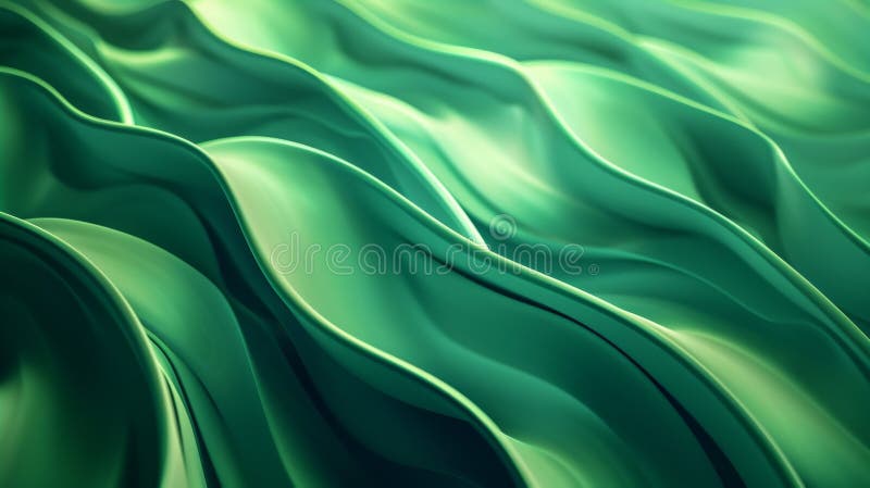 Abstract Green Wave Patterns, Close-up View. Artistic and Modern Design ...