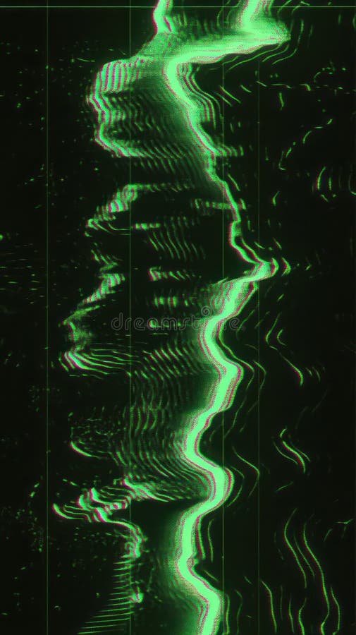 Abstract Green Wave Patterns on a Dark Background, Resembling Digital ...
