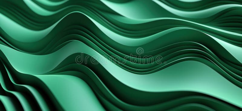 Abstract Green Wave Patterns with Smooth Curves and Layered Textures ...
