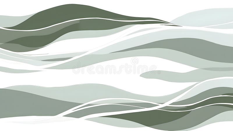 Abstract Green Wave Patterns on White Background Stock Illustration ...