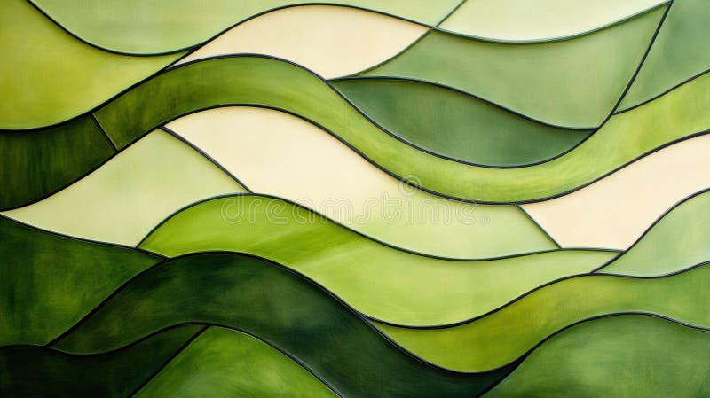 Abstract Green Waves Create a Soothing and Harmonious Visual Flow, AI ...