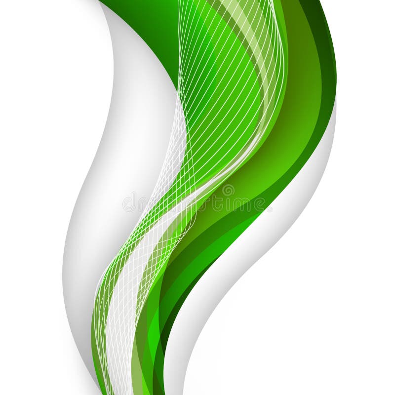 Abstract Green Waves - Data Stream Concept. Vector Stock Vector ...