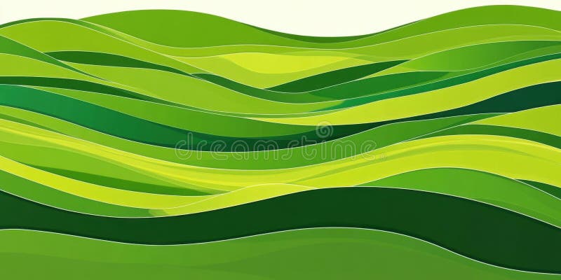 Abstract Green Waves Flow in Peaceful Motion of Natural Green Theme ...