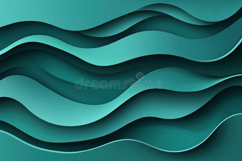 Abstract Green Waves with Layered Curves and Modern Design Stock Image ...