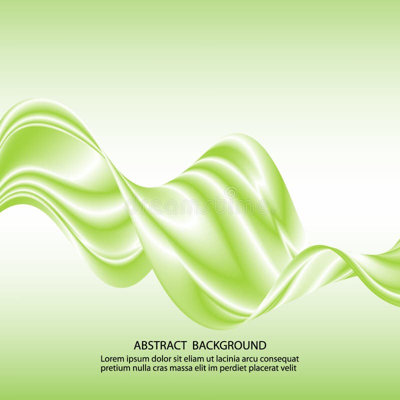 Abstract Green Wavy Background. Green Flow Vector Wave Stock Vector ...