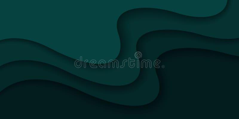 Abstract Green Wavy Background in Paper Cut-out Style. Stock ...