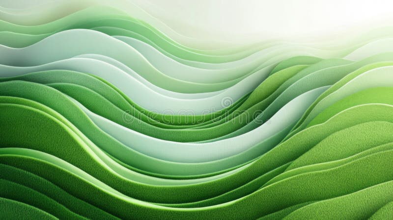 Abstract Green Wavy Landscape Background Stock Illustration ...