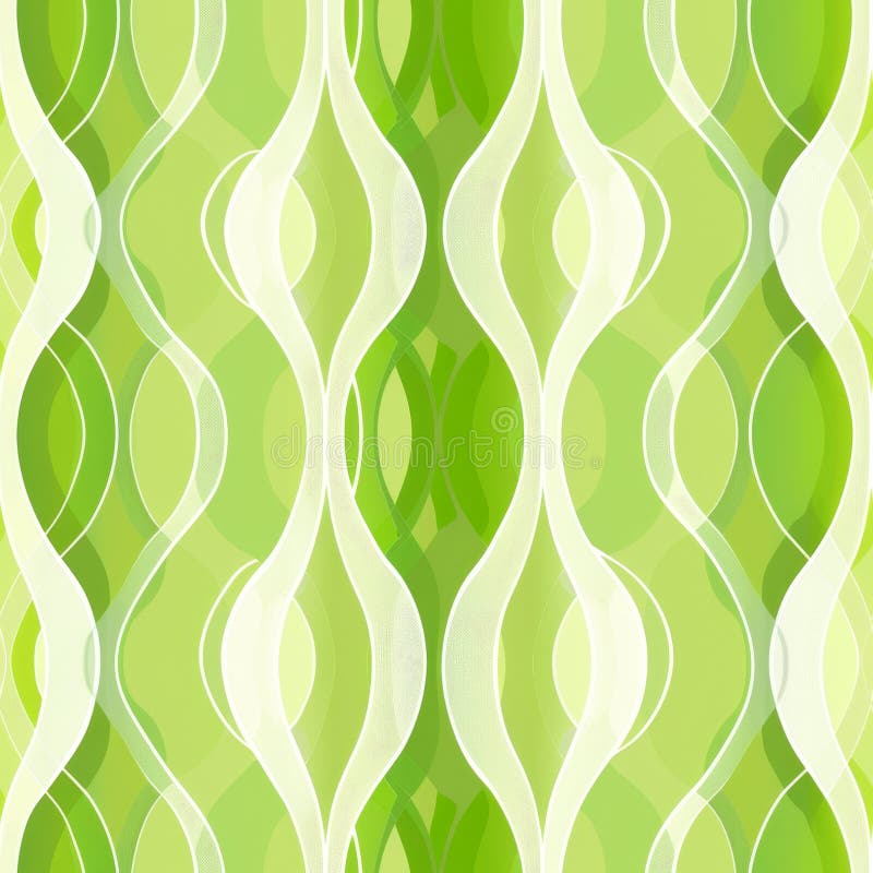 Abstract Green Wavy Lines and Circles Pattern Background Stock Photo ...