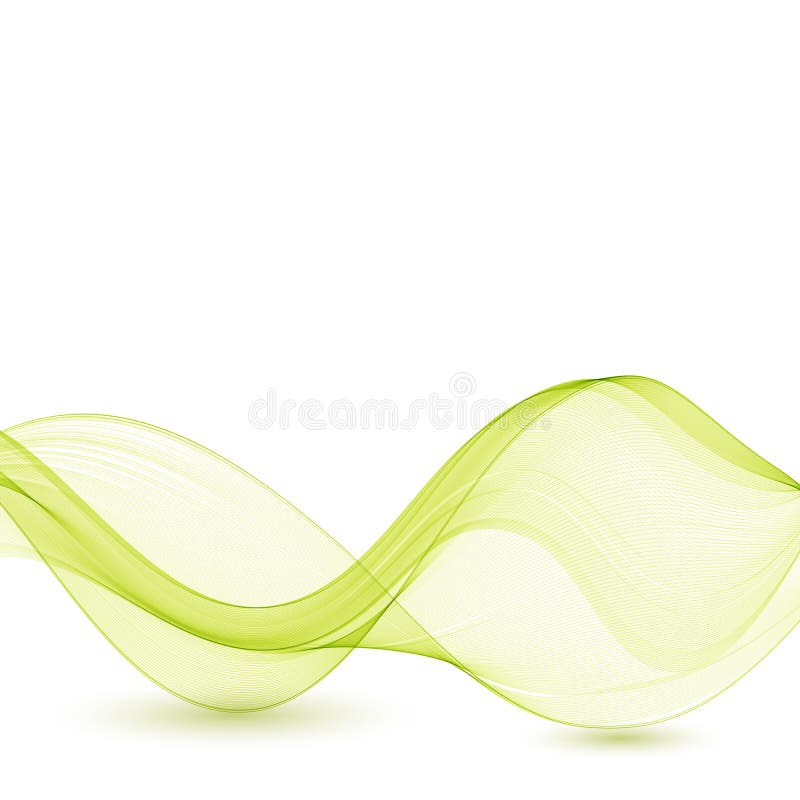 Abstract Green Wavy Lines Vector Background. Smoke Transparent Green ...