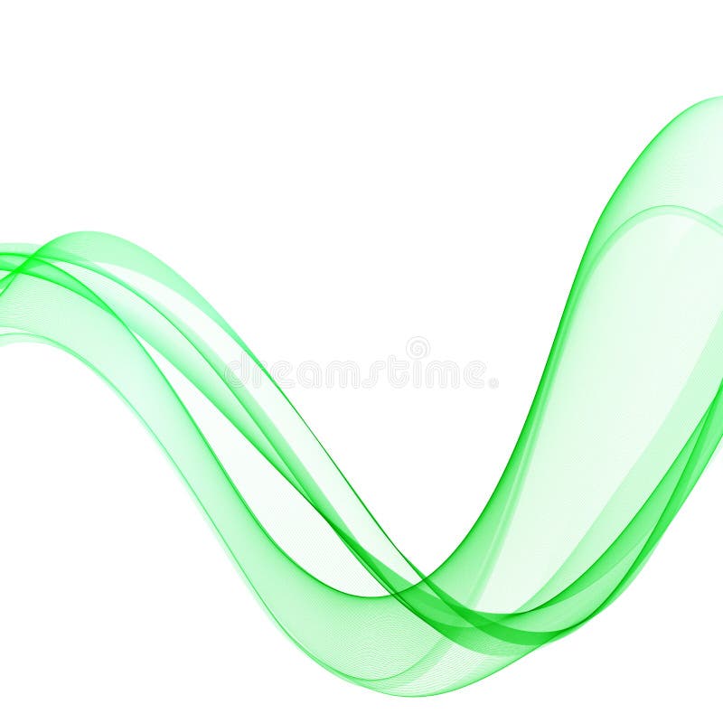 Abstract Green Wavy Lines. Colorful Vector Background. Smoke ...