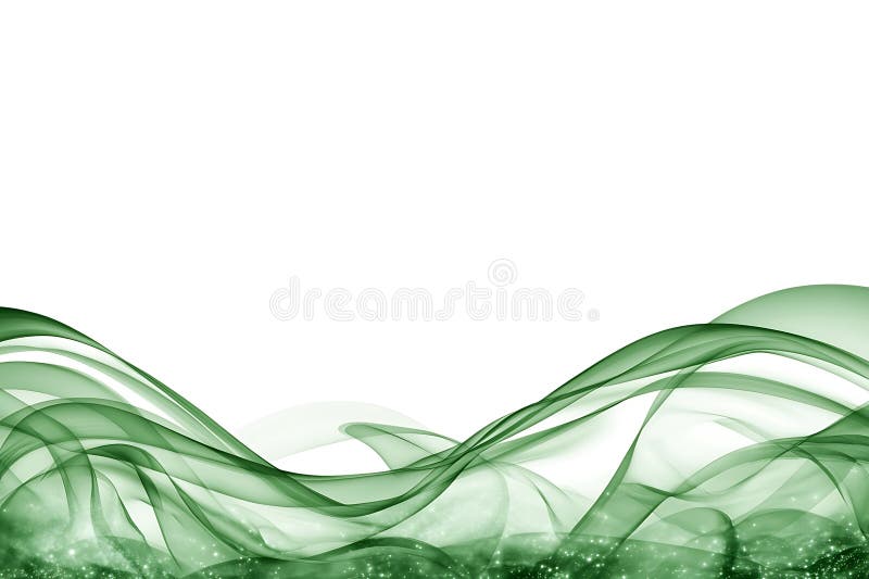 Abstract Green Wavy Lines with Sparkle Stock Illustration ...