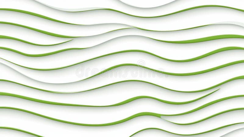 Abstract Green Wavy Lines on a White Backdrop Form a Lively Pattern ...