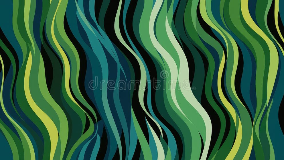 Abstract Green Wavy Pattern Creating a Fluid and Dynamic Visual Effect ...