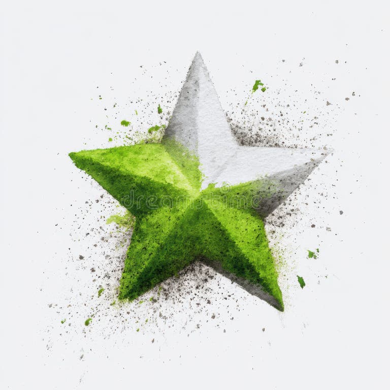 Abstract Green and White Exploding Star with Dust Particles Stock ...