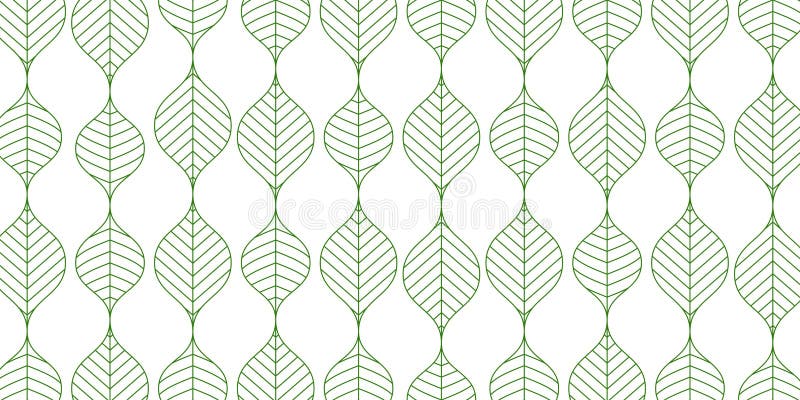 Abstract Green White Leaf Lines. Geometric Pattern Background. Natural ...