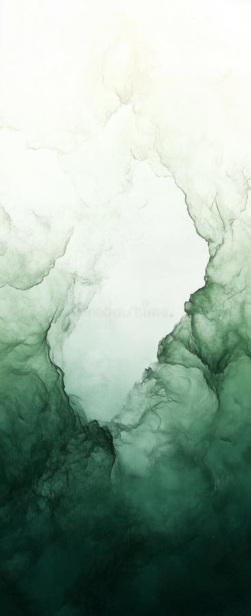 Abstract Green and White Smoky Texture with Organic Flowing Patterns ...