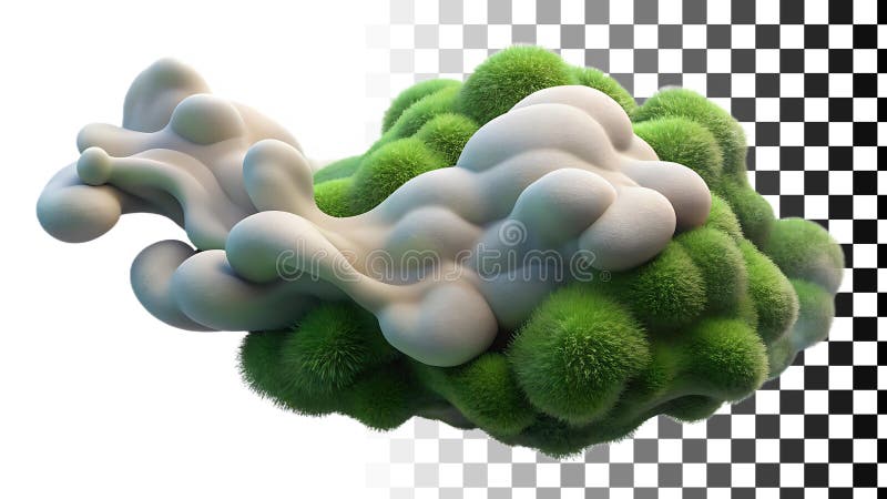 Abstract Green White Soft Organic Forms Coral Cloud Smooth Png ...