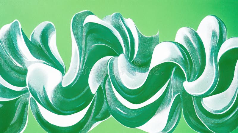 Abstract Green and White Swirling Design Creating a Dynamic and Fluid ...