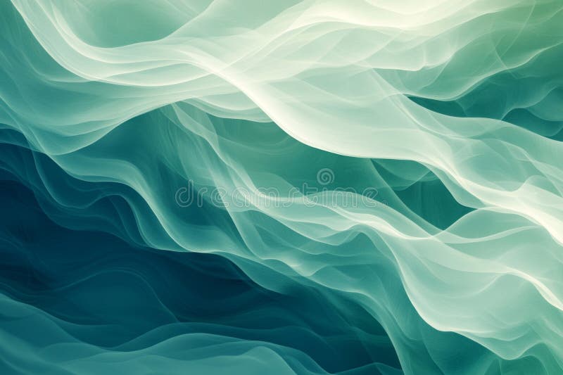 Abstract Green and White Wavy Background Stock Illustration ...