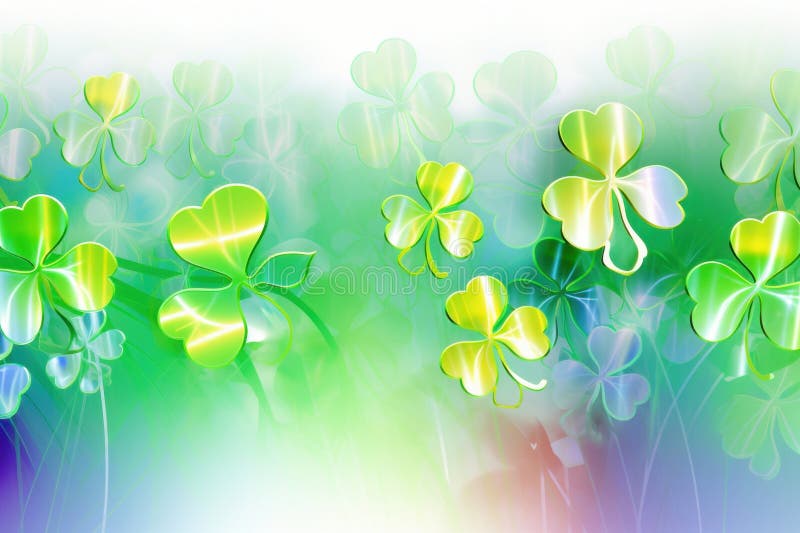 Abstract Green and Yellow Clover Pattern with Light Gradient Background ...