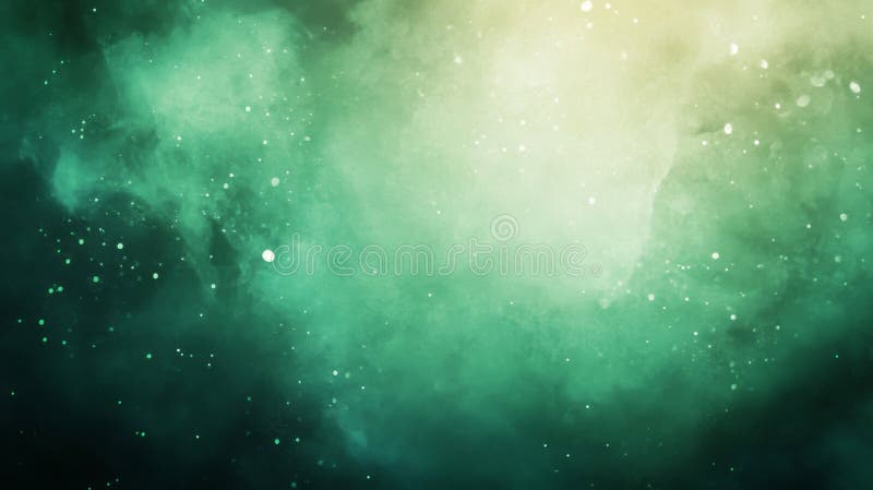 Abstract Green and Yellow Cosmic Nebula Background Stock Illustration ...