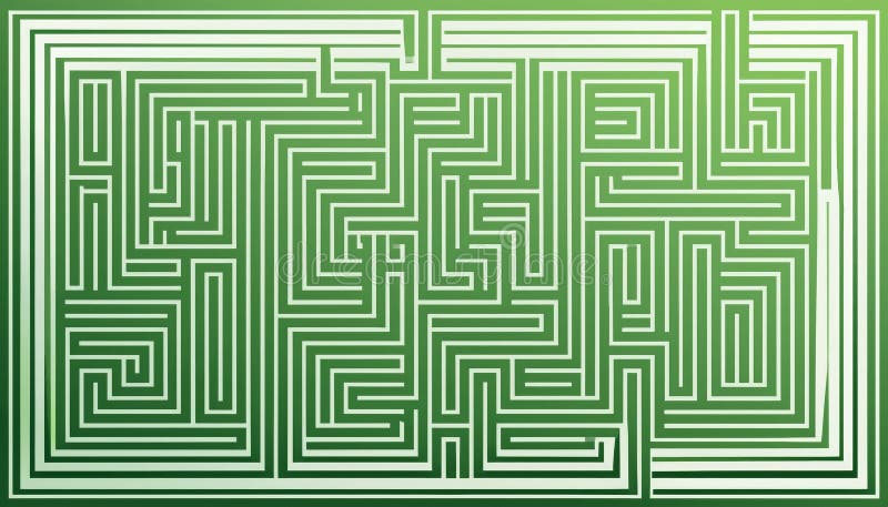 Abstract Green and Yellow Geometric Maze Pattern Design Stock ...