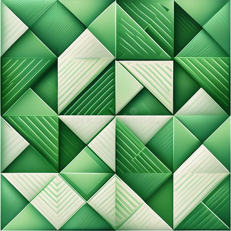 Abstract Green and Yellow Geometric Maze Pattern Design Stock ...