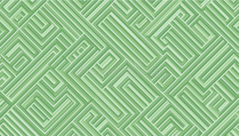 Abstract Green and Yellow Geometric Maze Pattern Design Stock ...