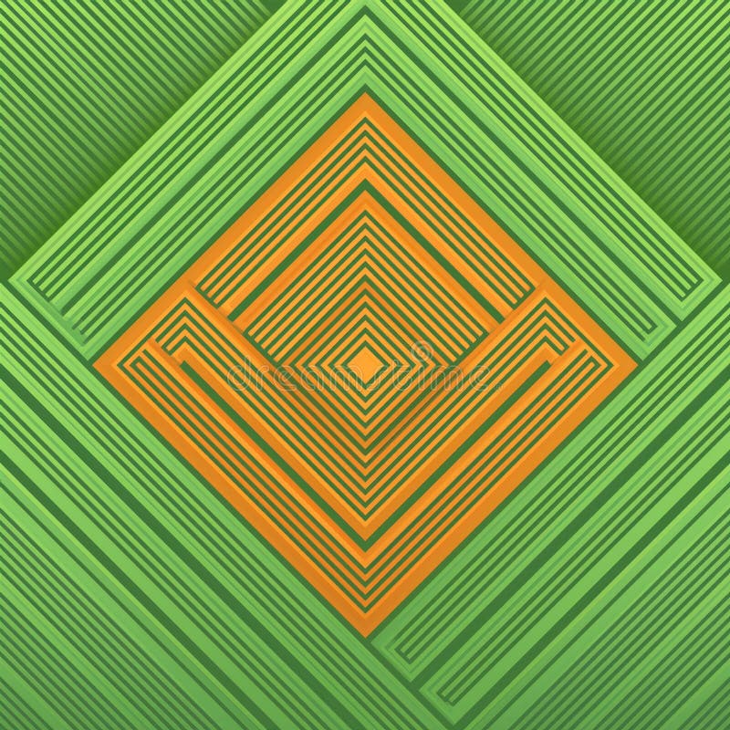 Abstract Green and Yellow Geometric Maze Pattern Design Stock ...