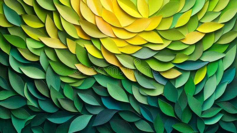 Abstract Green and Yellow Leaf Collage Texture Stock Illustration ...