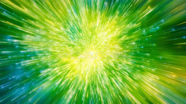 Abstract Green and Yellow Light Burst Background with Dynamic Motion ...