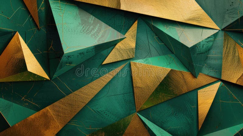 The Abstract Green and Yellow Many Shape Polygon Geometry in Background ...