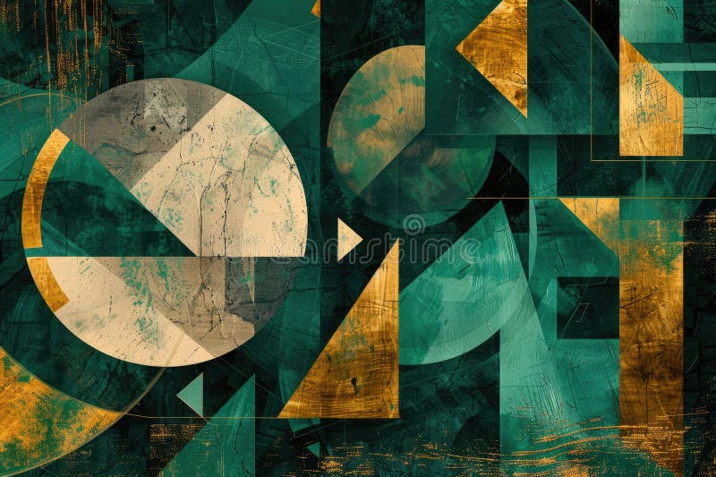 The Abstract Green and Yellow Many Shape Polygon Geometry in Background ...