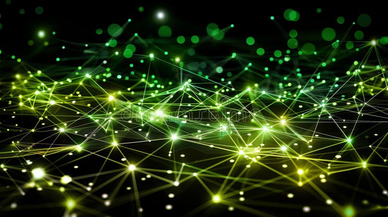 Abstract Green and Yellow Network Connection Background Stock ...