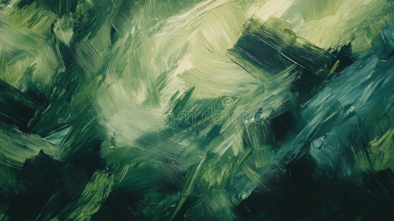 Abstract Green and Yellow Oil Painting Texture Stock Illustration ...
