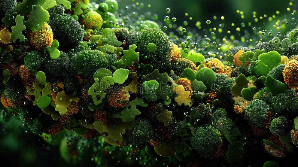 Abstract Green and Yellow Particle Texture Stock Image - Image of ...