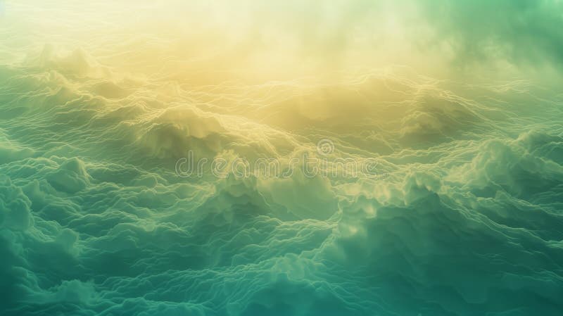 Abstract Green and Yellow Sea of Clouds Background, Dreamy Texture ...