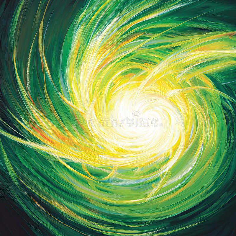 Abstract Green and Yellow Vortex Stock Illustration - Illustration of ...