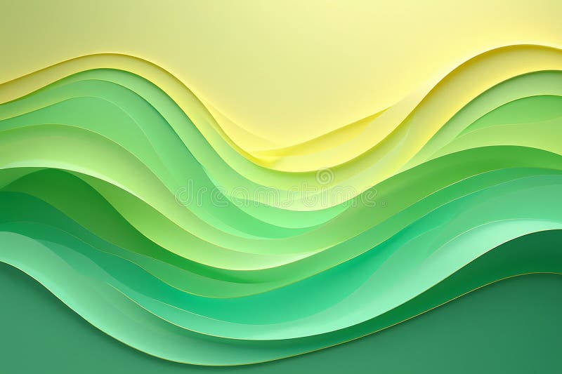 Abstract Green and Yellow Wave Background Design Stock Illustration ...