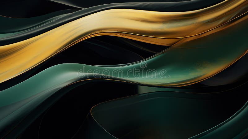 Abstract Green and Yellow Wave Background, Swirl and Wavy Soft Pattern ...