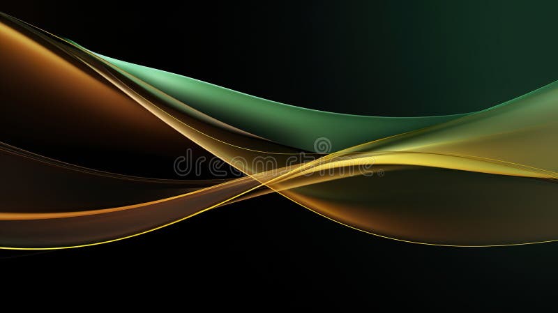 Abstract Green and Yellow Wave Background, Swirl and Wavy Soft Pattern ...