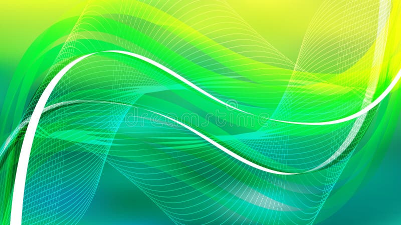 Abstract Green and Yellow Wave Lines Background Design Template Stock ...